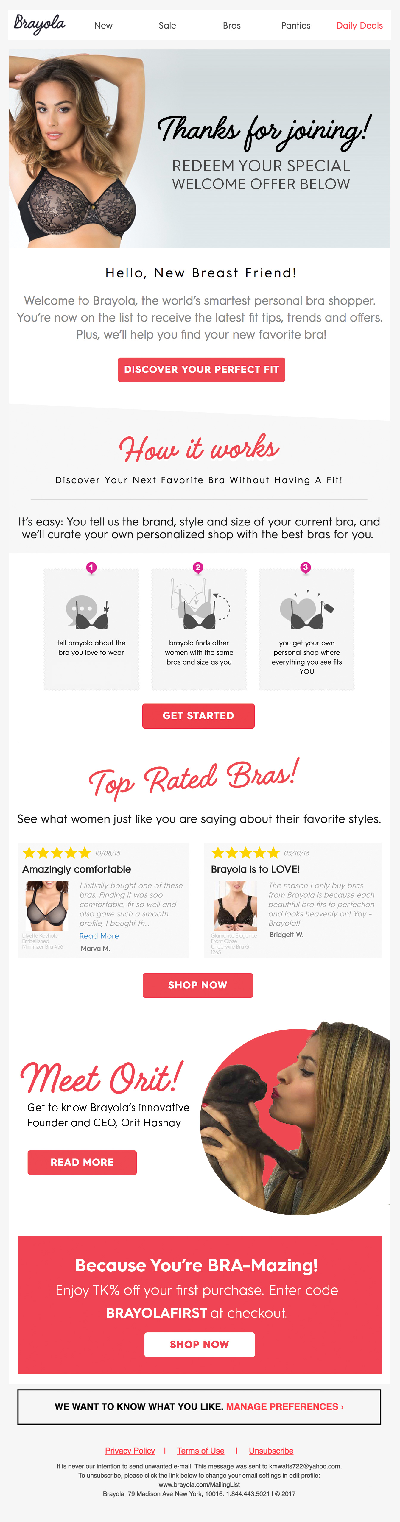 Brayola Welcome Message | Ashley Dickinson Illustration & Design